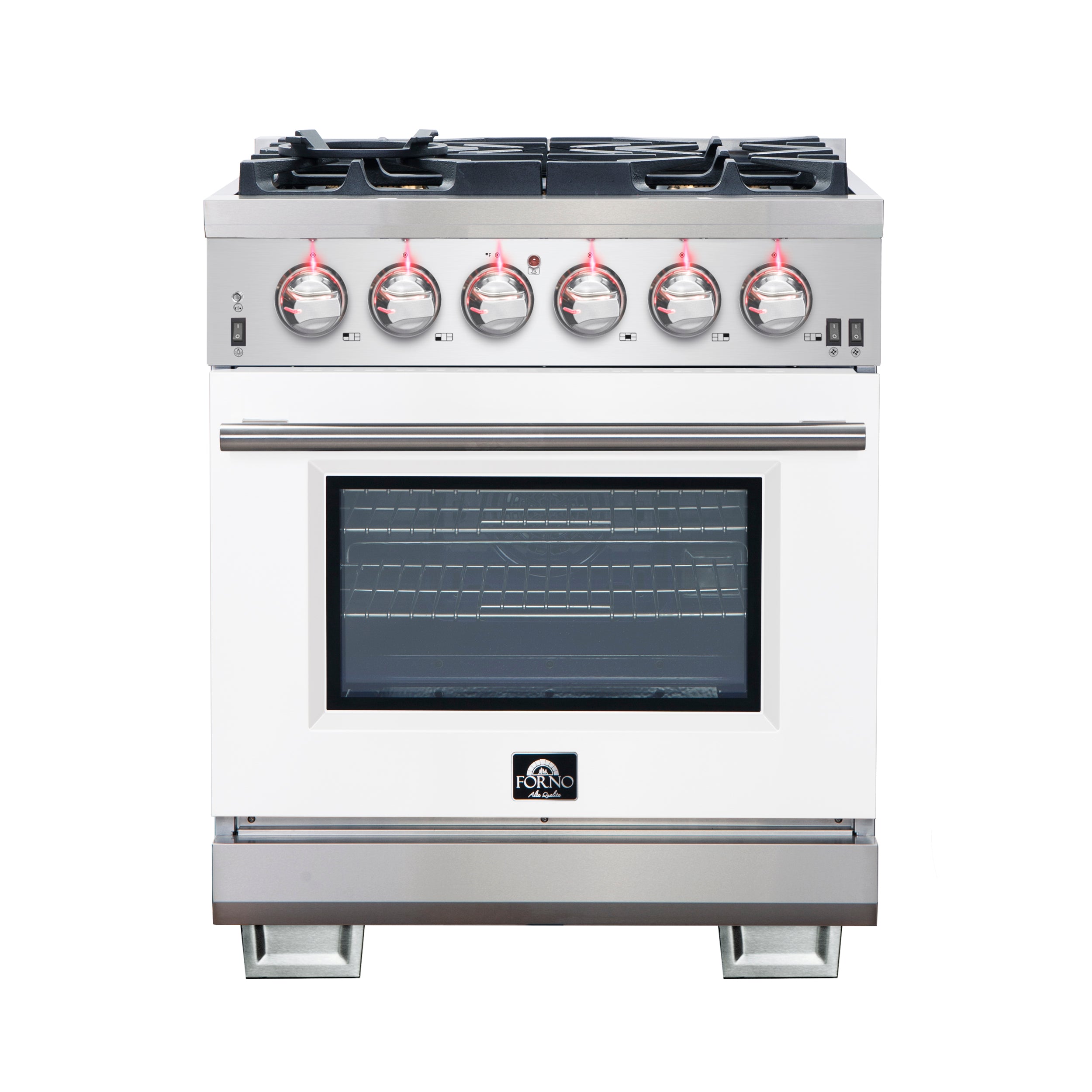 Forno Capriasca 30-Inch Freestanding Gas Range, 4 Burners, True Convec ...